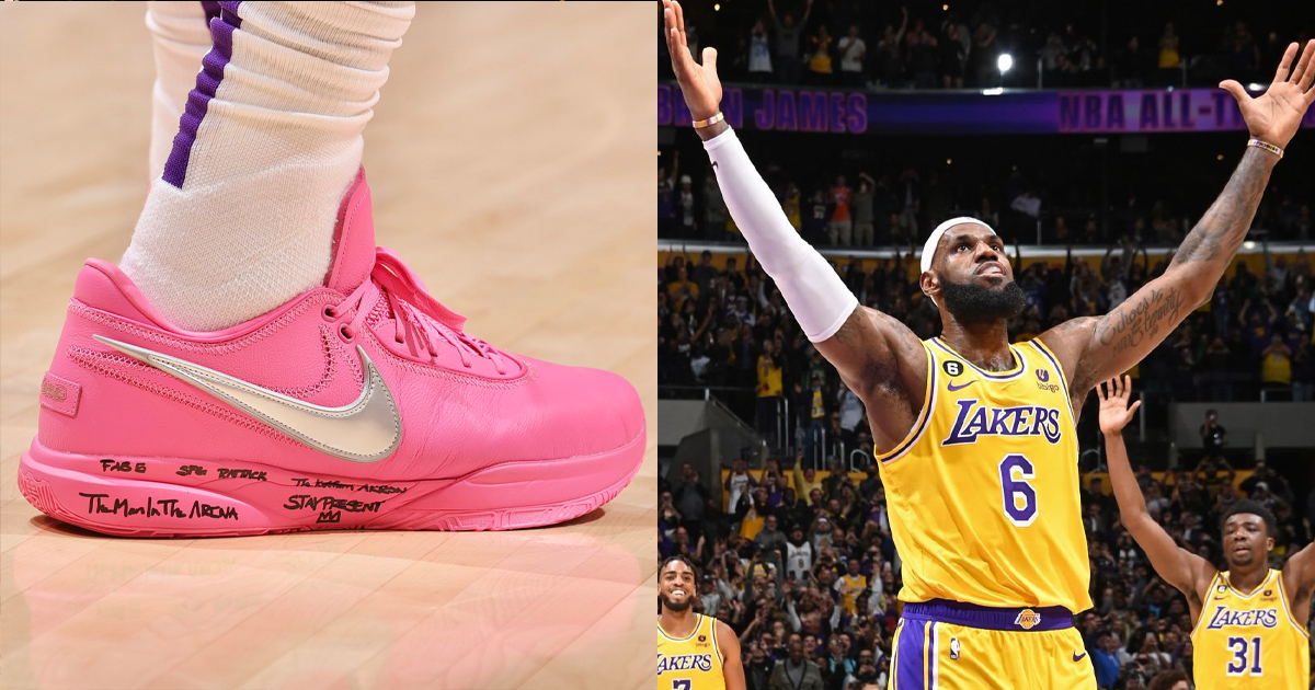 LEBON JAMES 著用 NIKE LEBRON XX 桃紅配色突破得分紀錄成為 NBA 歷史得分王｜Bounce