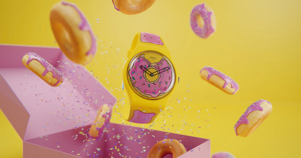 SWATCH x THE SIMPSONS 辛普森家庭推出甜甜圈特別腕錶｜Bounce
